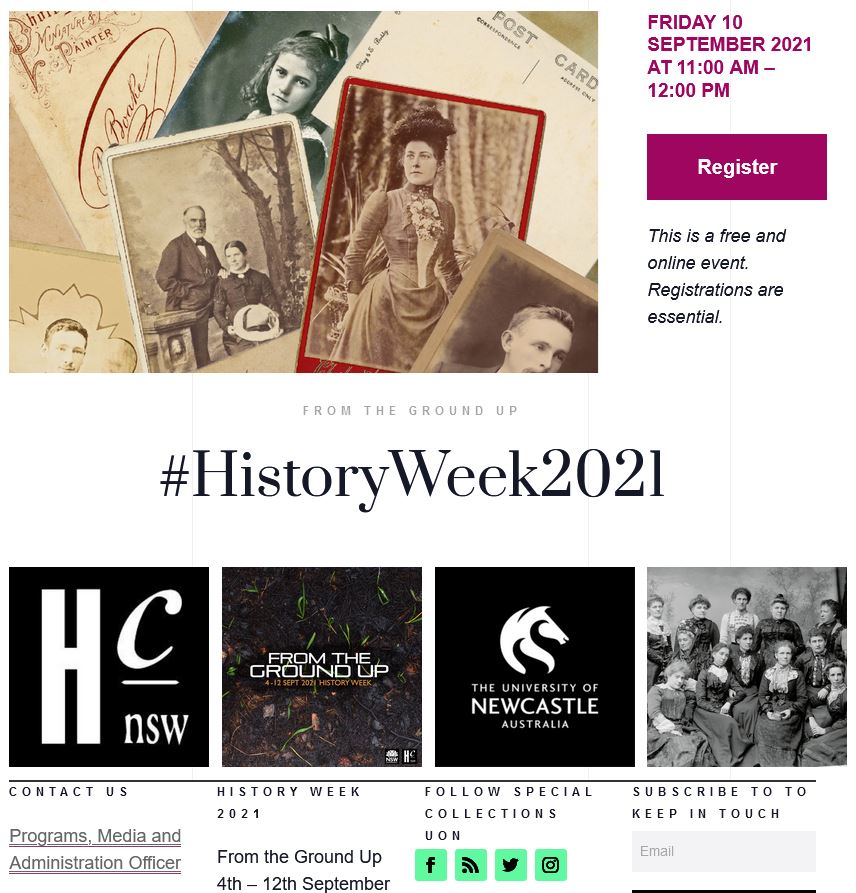 History Week 2021 online event - Hunter Living Histories