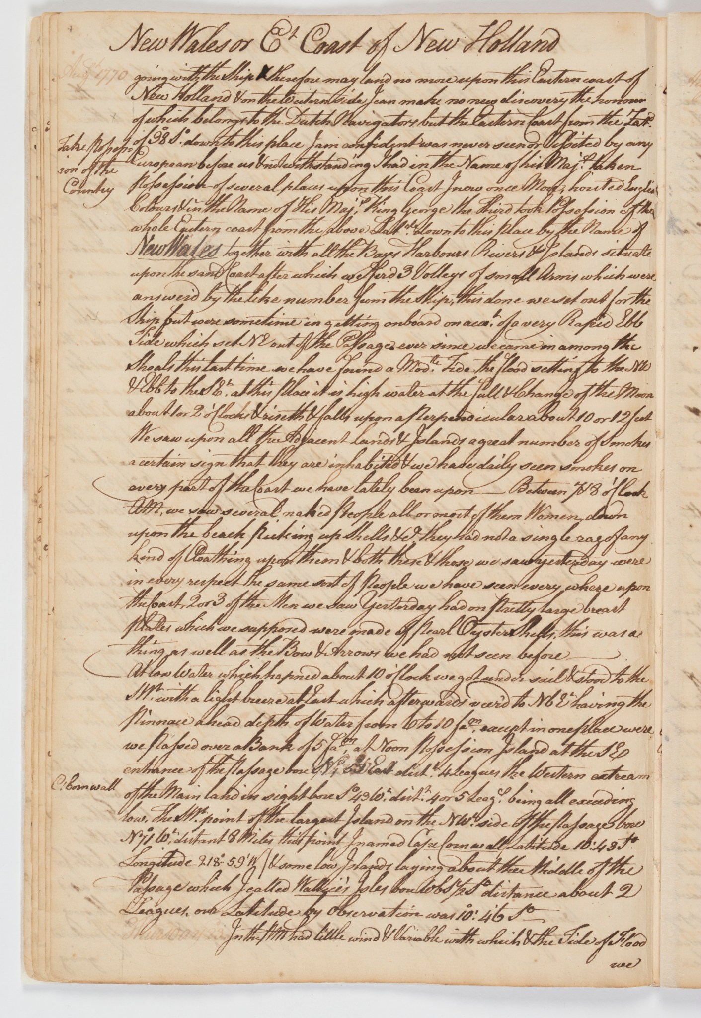 The Origin of Terra Nullius in Captain Cook's Words - Hunter Living ...